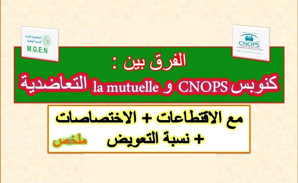 الفرق بين كنوبس CNOPS و la mutuelle التعاضدية العامة – Men-gov.com